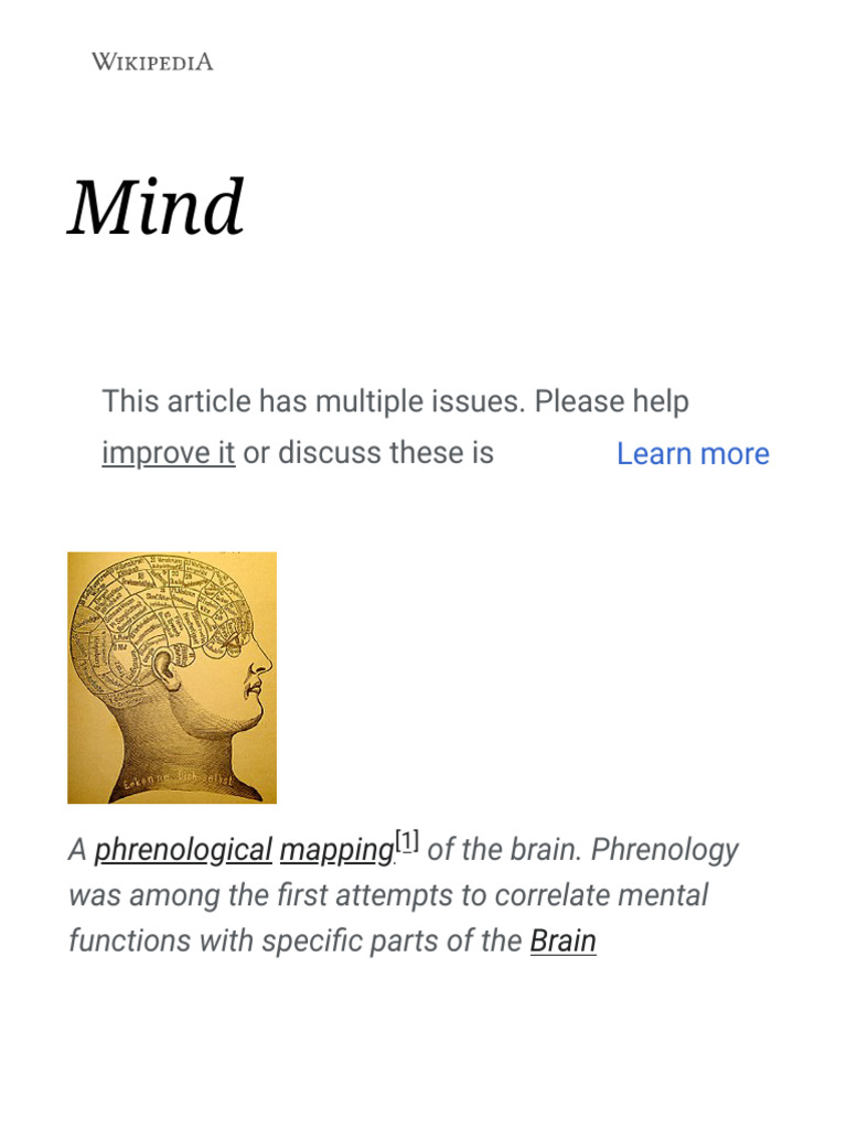 Mind - Wikipedia | PDF | Mind | Psychotherapy