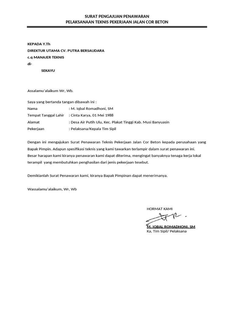 Penawaran Doni | PDF