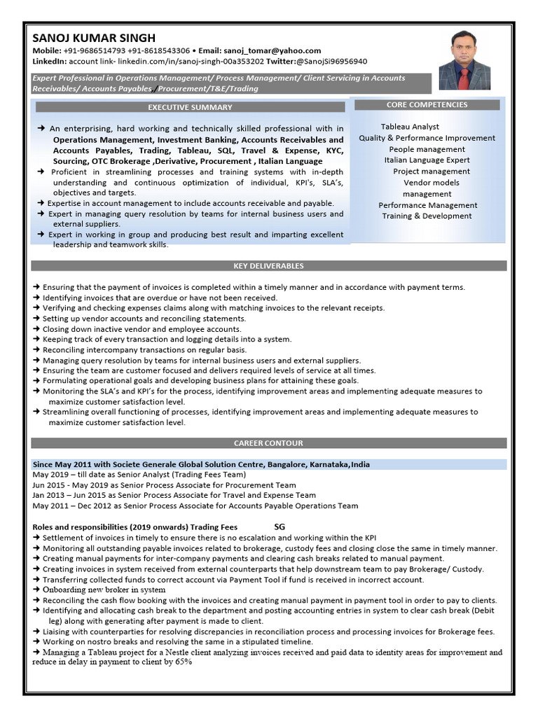 Operations Management Expert Profile | PDF | Accounts Payable | Business