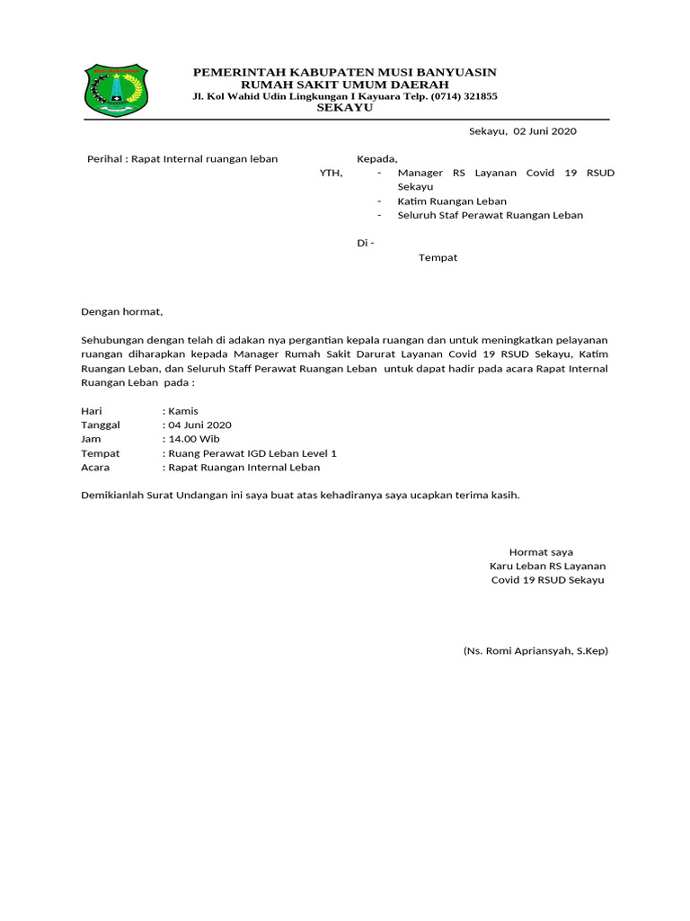 Undangan Rapat IGD | PDF