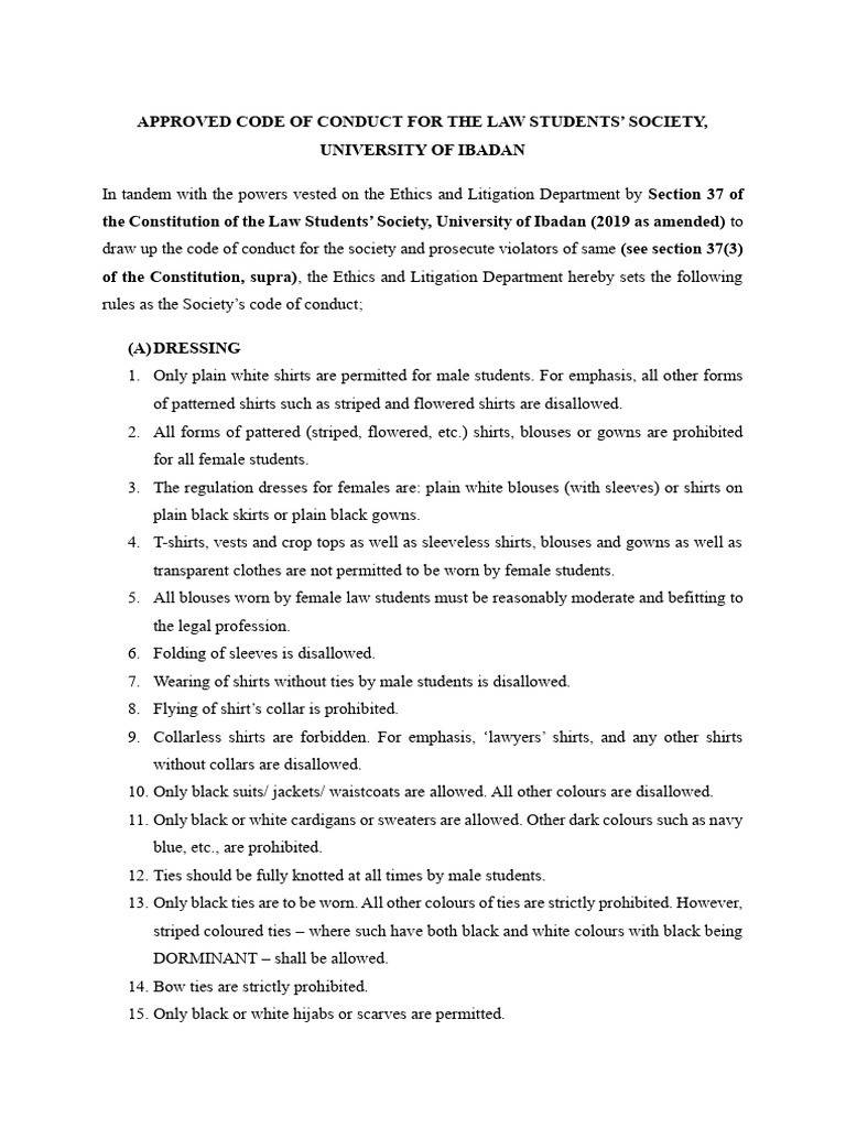 Aksu Law Faculty Dress Code Guidelines | PDF | Blouse | Necktie