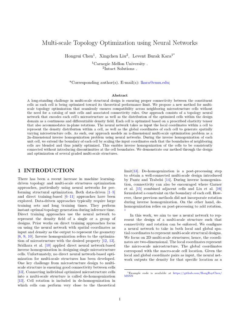 Multi-Scale Topology Optimization Using Neural Networks | PDF | Finite Element Method ...