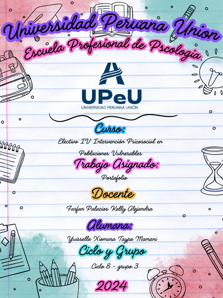 Documento A4 Portada Carátula de Propuesta Creativa Doodle Acuarela ...