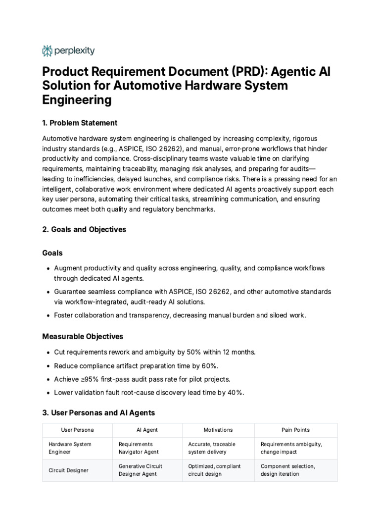 Product Requirement Document (PRD) - Agentic AI Sol | PDF | Audit ...