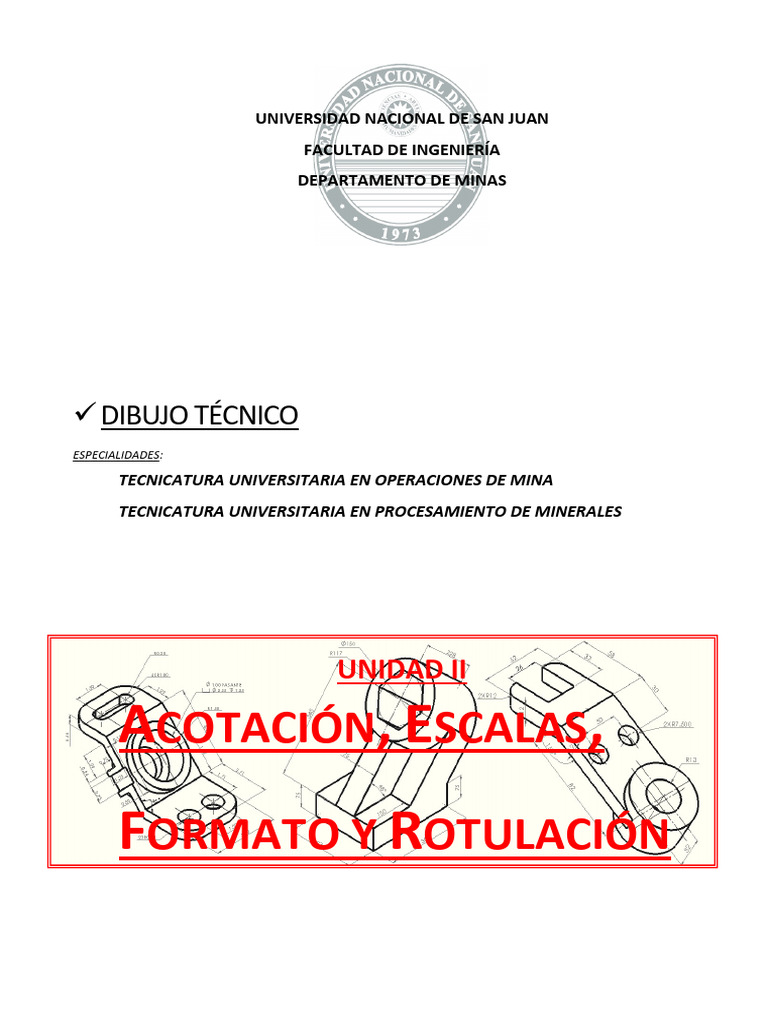 02-Unidad II - ACOTACIÓN ESCALAS Y ROTULO | PDF | Dibujo técnico