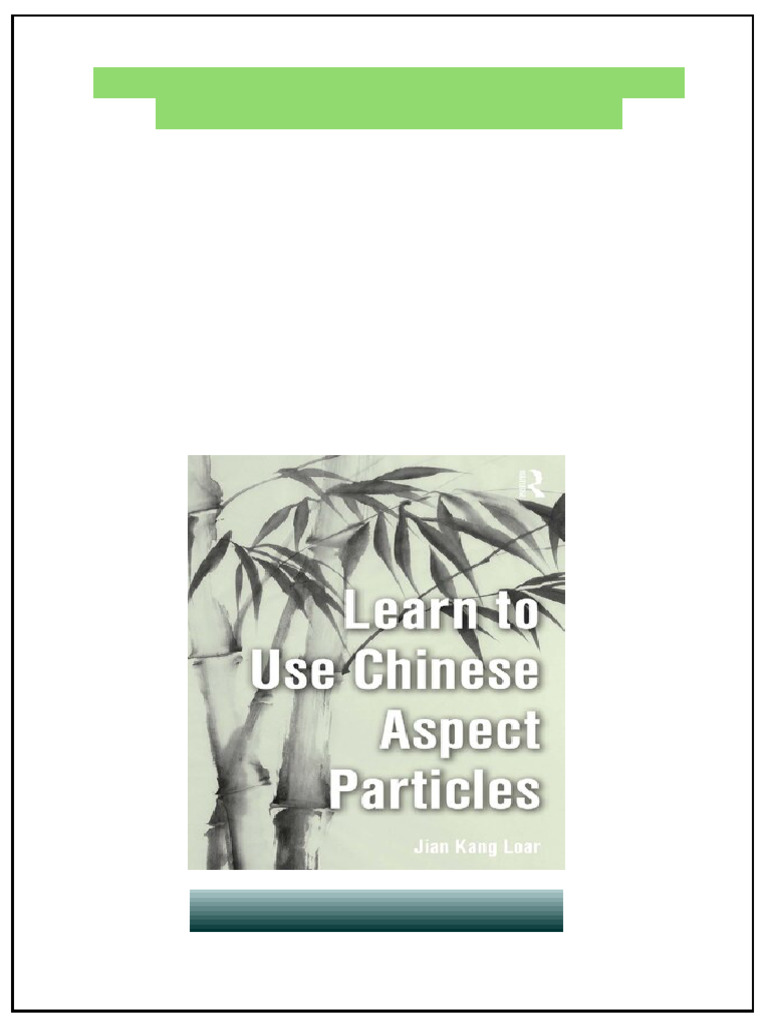 Learn to Use Chinese Aspect Particles 1° Edition Jian Kang Loar No ...