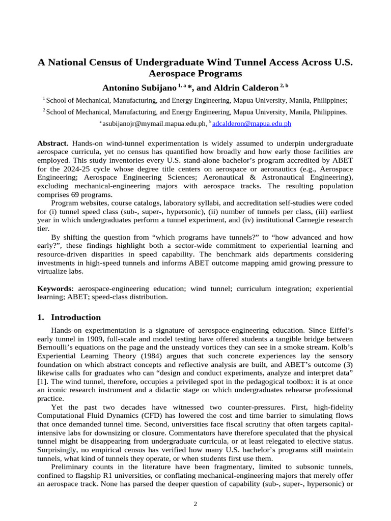 Subijano ICASE2025 Wind Tunnel | PDF | Wind Tunnel | Aerodynamics