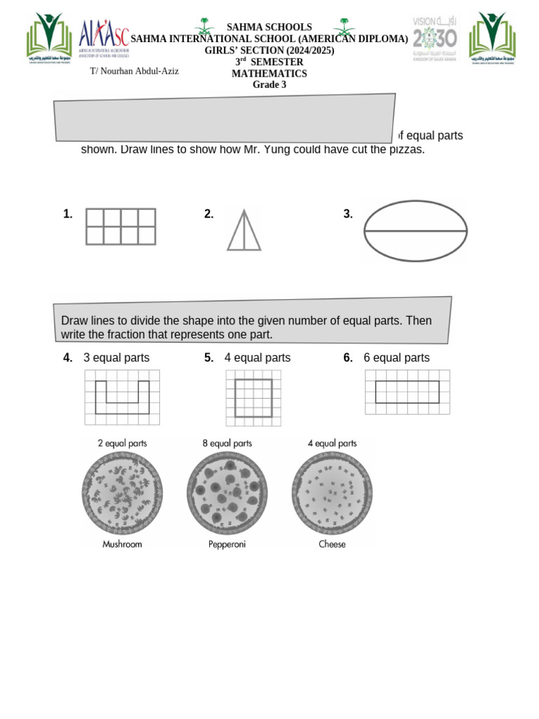 L12-1 Partition Regions Into Equal Parts. | PDF