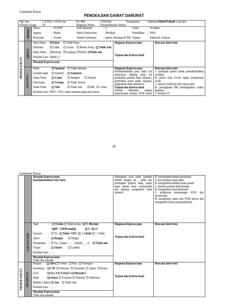 Penanganan Pneumothoraks Dextra Darurat | PDF