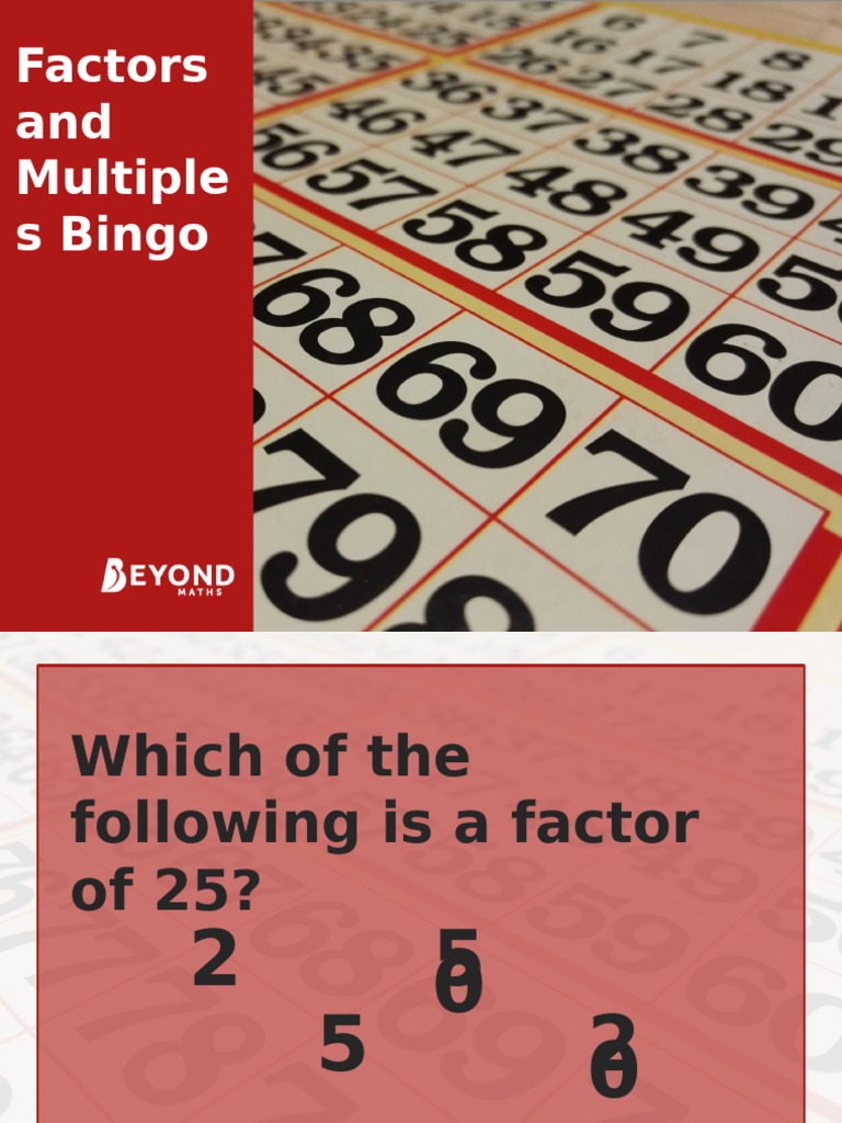 Factors and Multiples Bingo | PDF