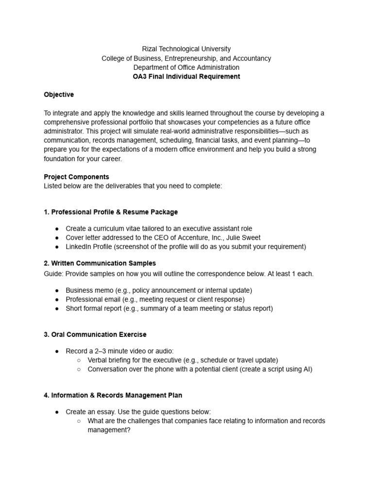 OA3 Final Requirements 1 | PDF