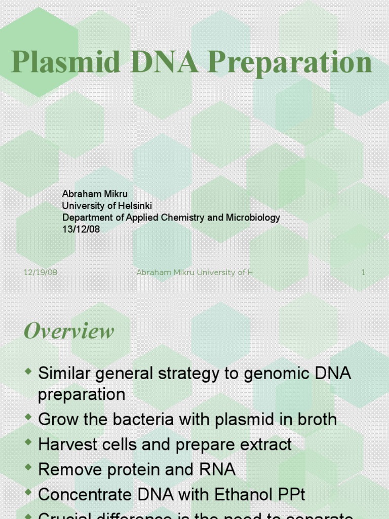 Plasmid DNA Preparation | PDF | Plasmid | Centrifugation