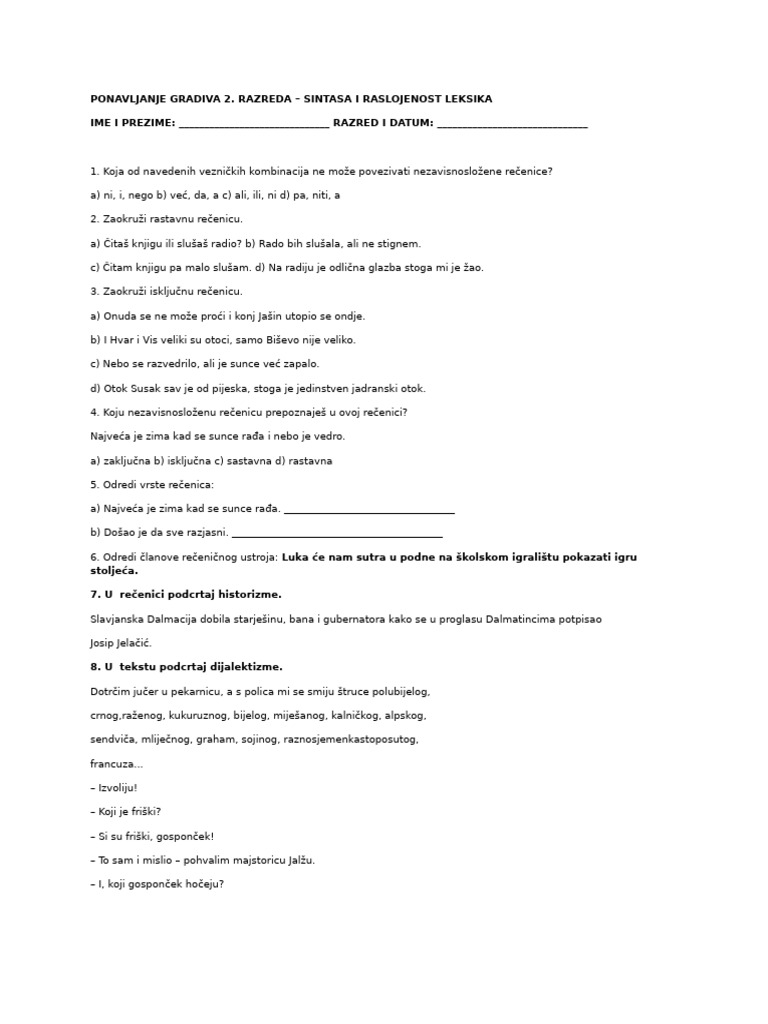 Sintaksa Ponavljanje | PDF