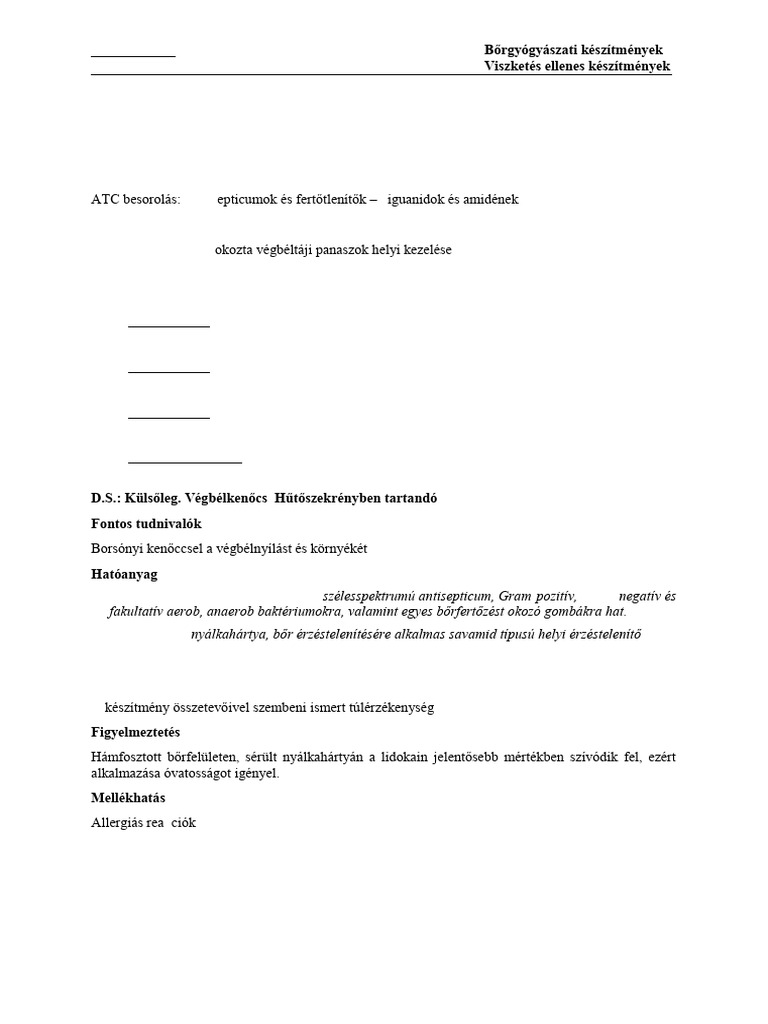 Unguentum Ad Oxyurim Cum Chlorhexidino FoNoVIII 01 Orvosi Cikkely | PDF