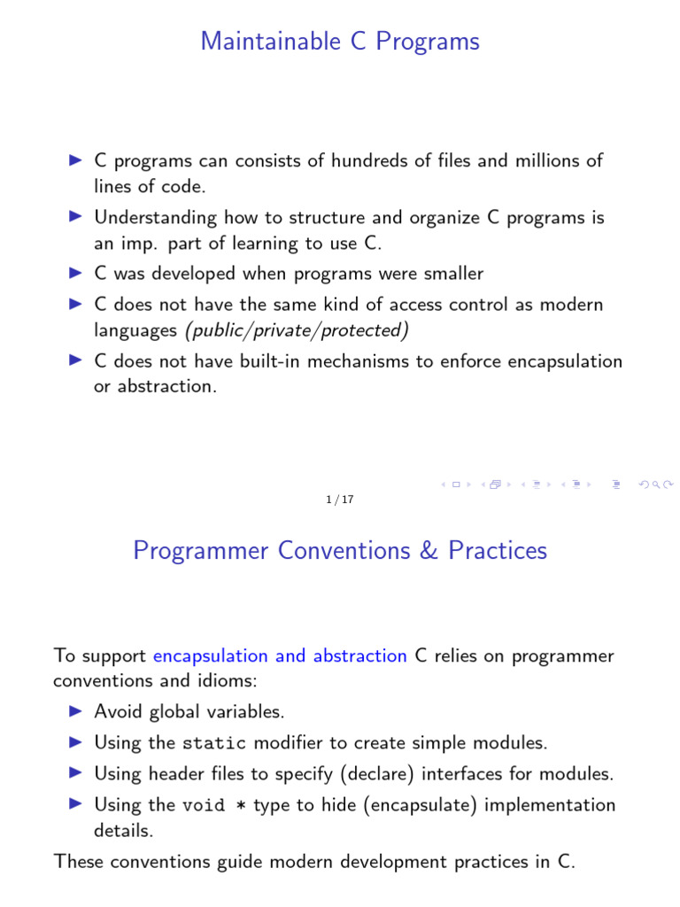 Structuring Maintainable C Programs | PDF | Computing | Programming ...
