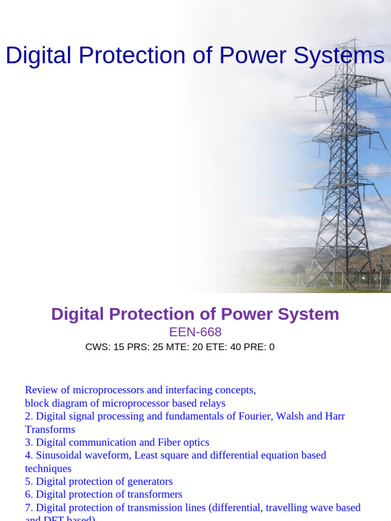 Digital Protection in Power Systems | PDF | Relay | Electric Power System