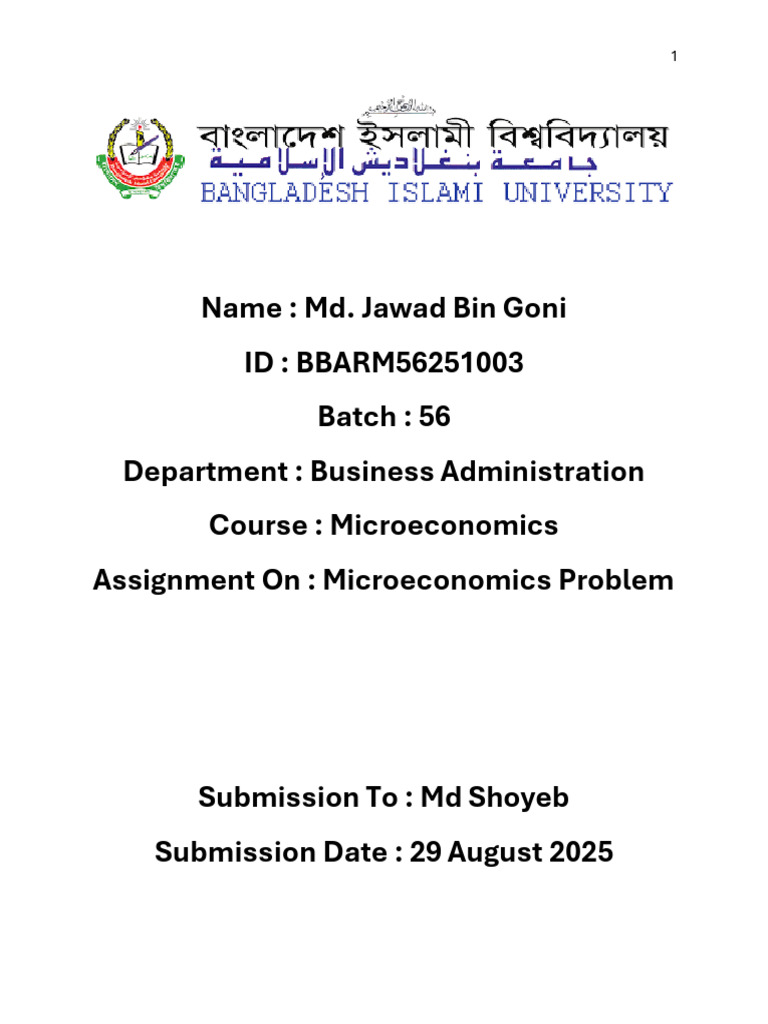 Economics Assignment | PDF | Elasticity (Economics) | Demand