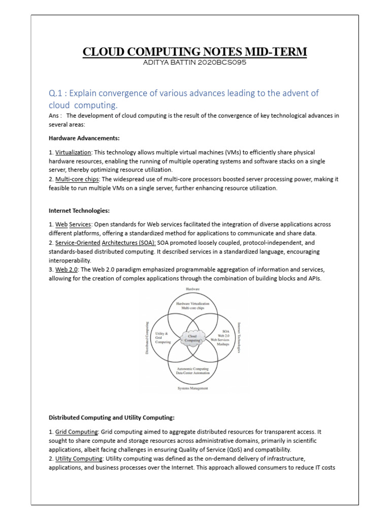 Cloud Computing Mid Notes | PDF | Cloud Computing | Virtualization