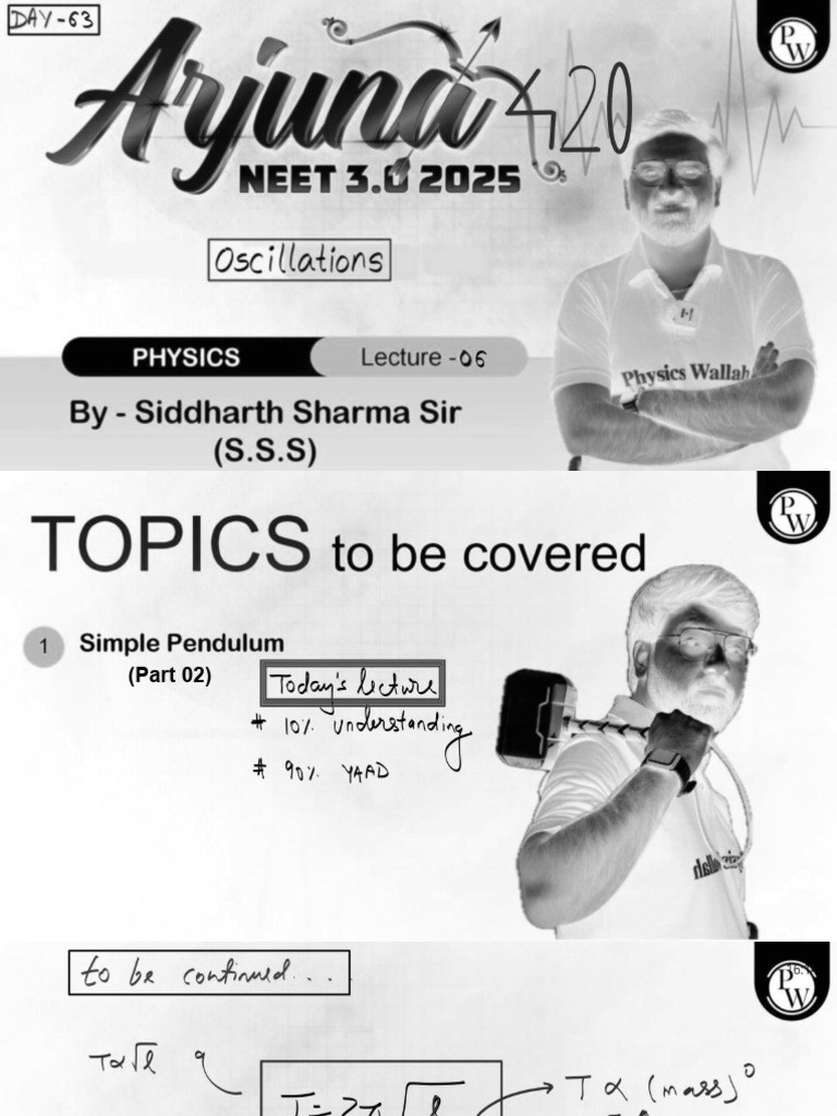 Oscillations 06 - Class Notes - Arjuna NEET 3.0 2025 | PDF