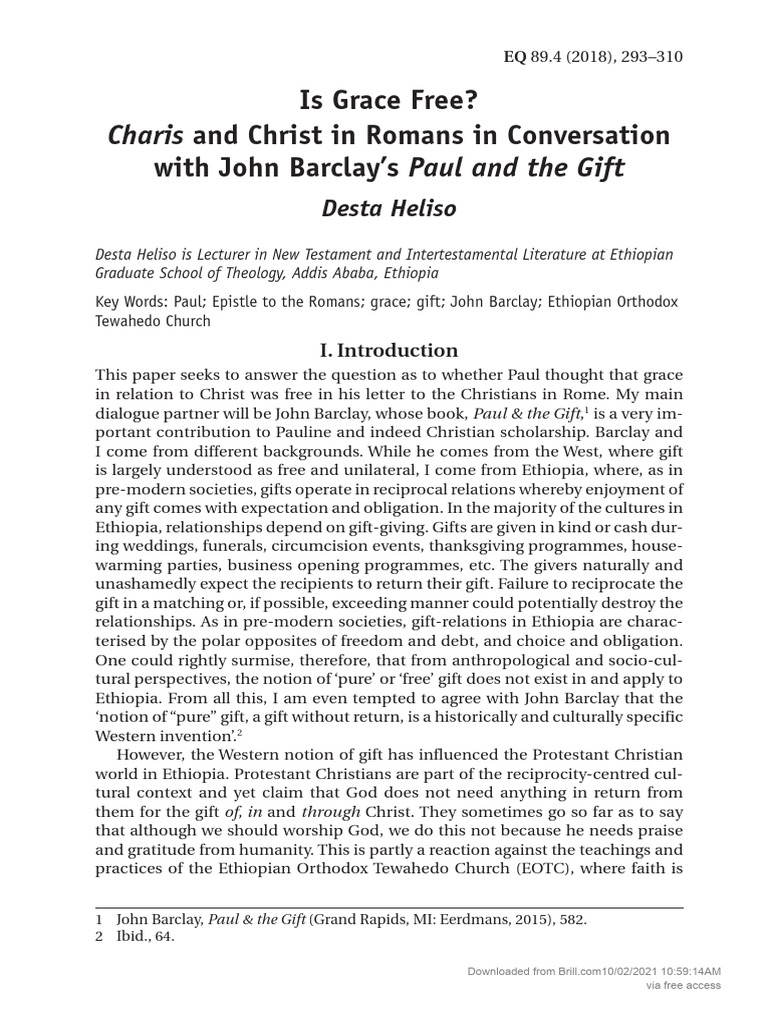 Is Grace Free Charis and Christ in Roman | PDF | Paul The Apostle ...