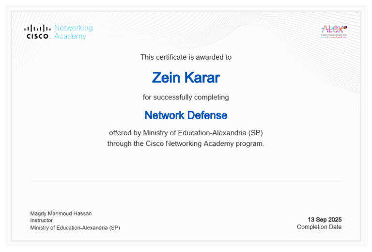 Network Defense Certificate Kararzein56 Gmail Com 327a0099 8529 4da5 ...