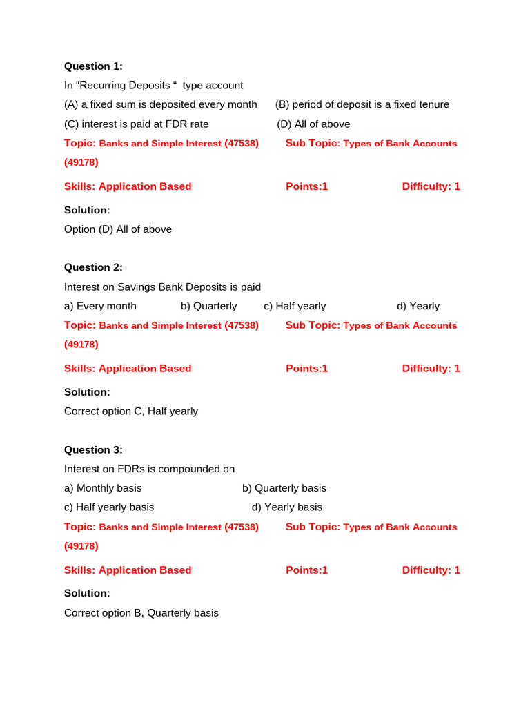 Maharashtra - 9 - Banks and Simple Interet - Types of Bank Account | PDF