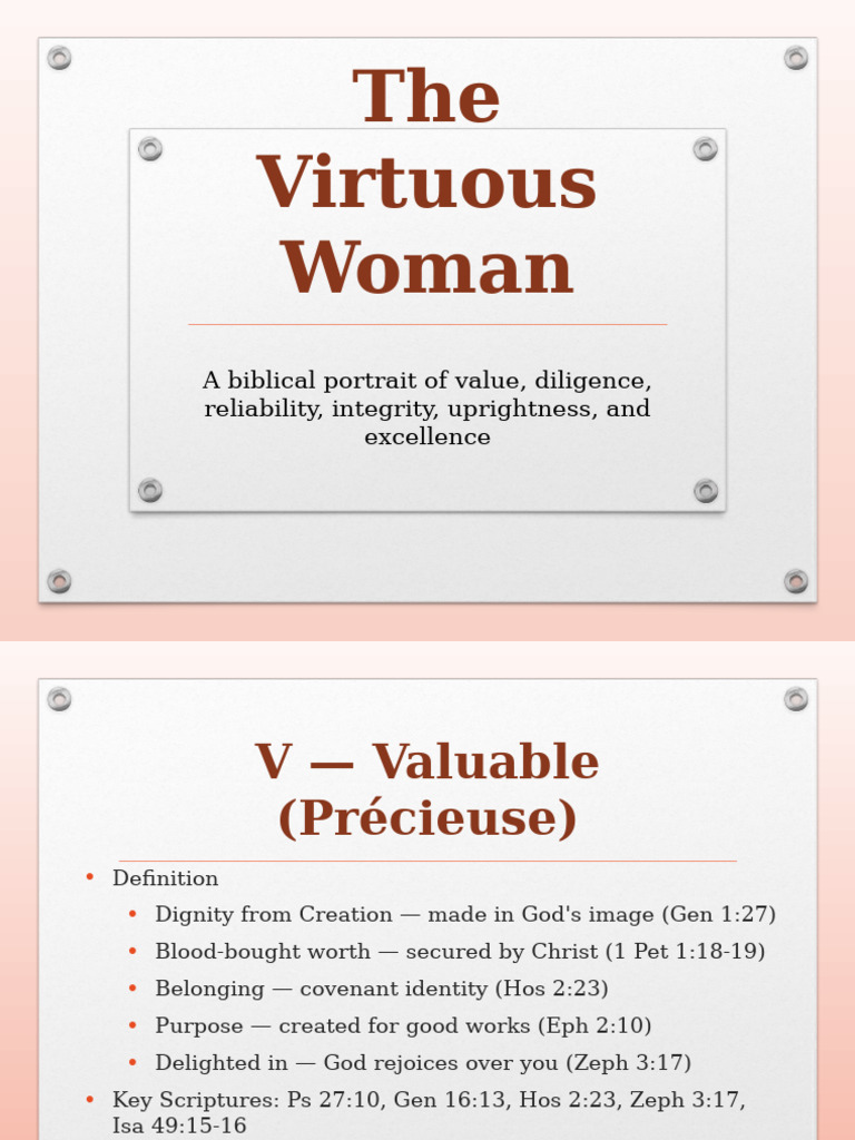 Characteristics of a Virtuous Woman | PDF