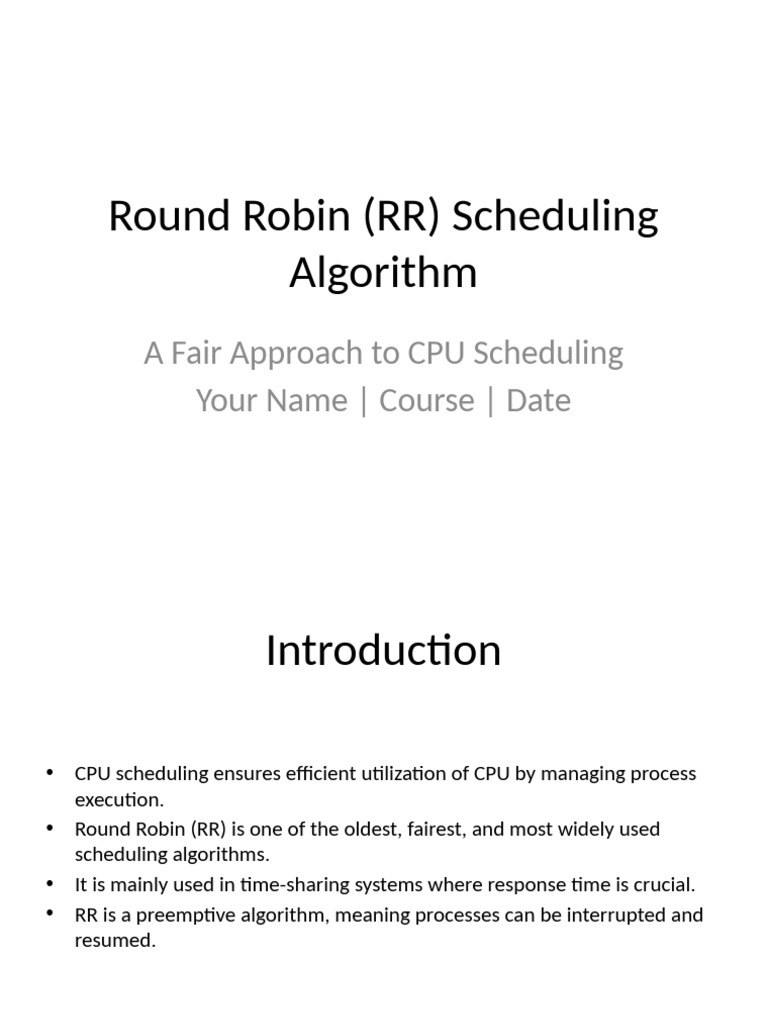 Round Robin Presentation Enhanced | PDF | Scheduling (Computing) | Computing