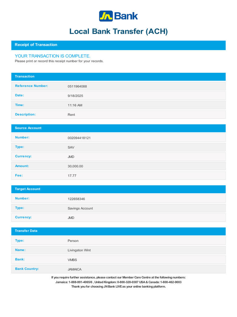 Ach Receipt 202509181116 | PDF
