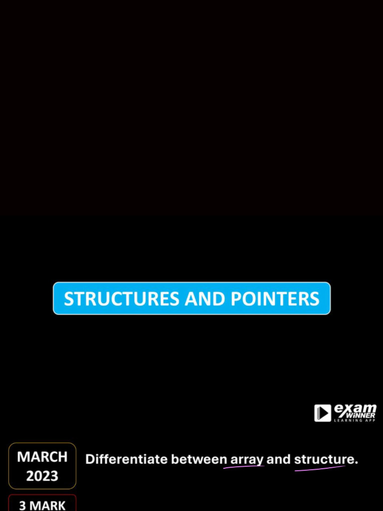 Structures of Pointers PYQPrevious Years Questions State | PDF