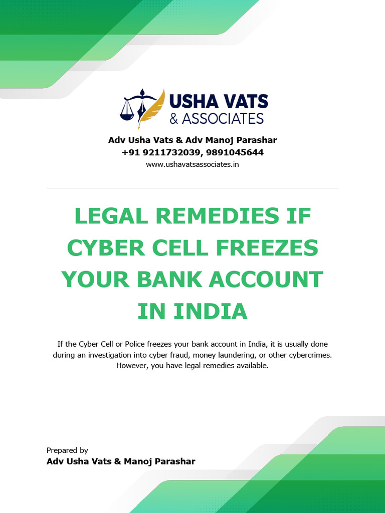 Legal Remedy If Cyber Cell Freeze Your Bank Account | PDF | Cybercrime ...