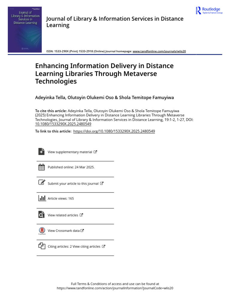 Enhancing Information Delivery in Distance Learning Libraries Through ...