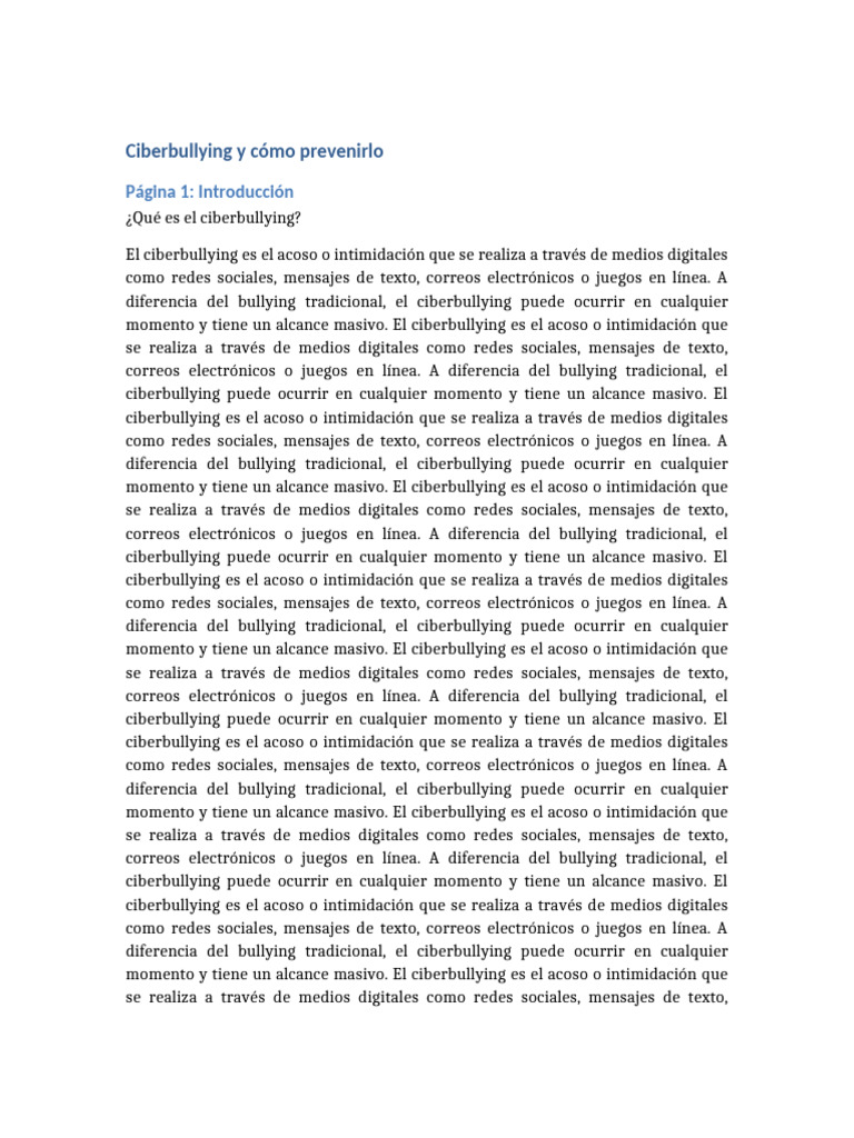 Prevención del ciberbullying: Guía esencial | PDF | Acoso cibernético ...