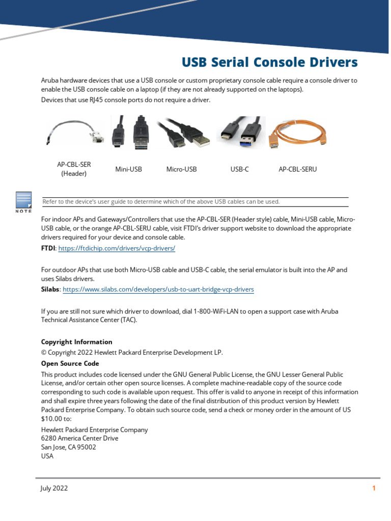 USB Serial Console Drivers | PDF