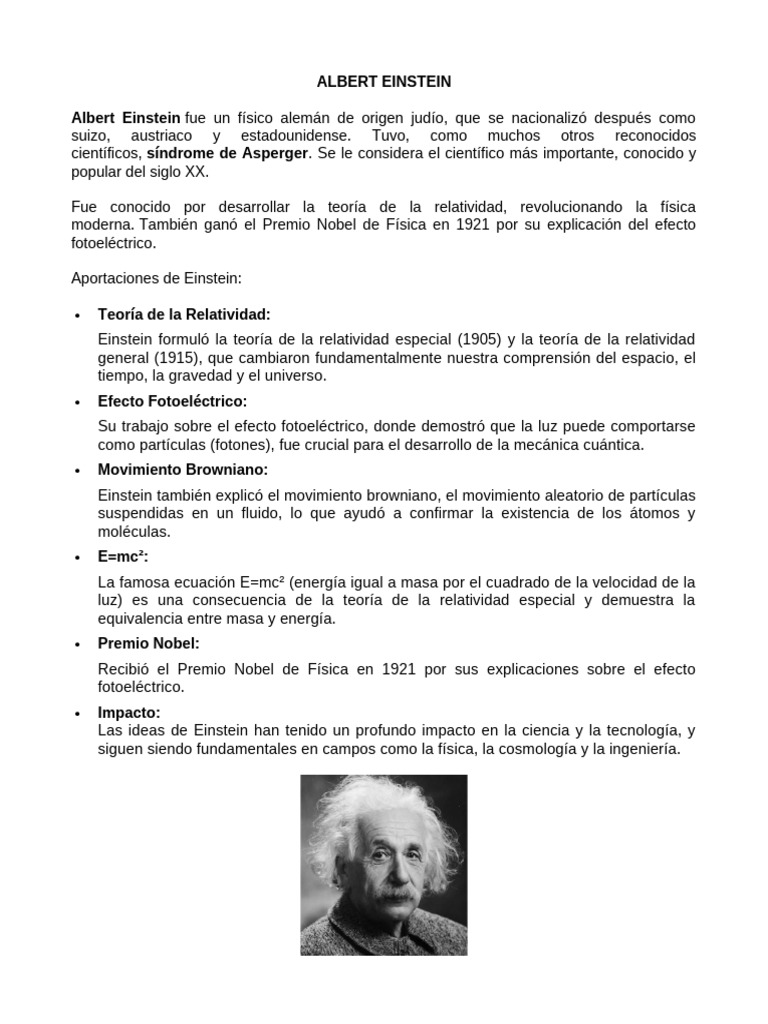 Aportaciones clave de Albert Einstein | PDF