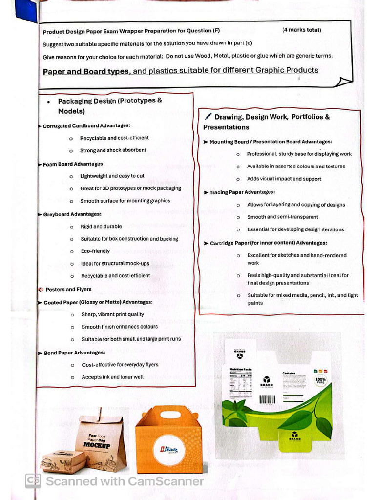 DT Product Design Booklet Revision | PDF