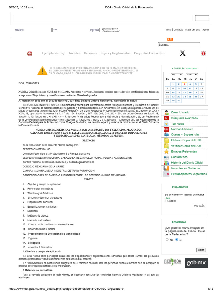 Nom 213 Ssa1 2018 | PDF | Carne | Alimentos