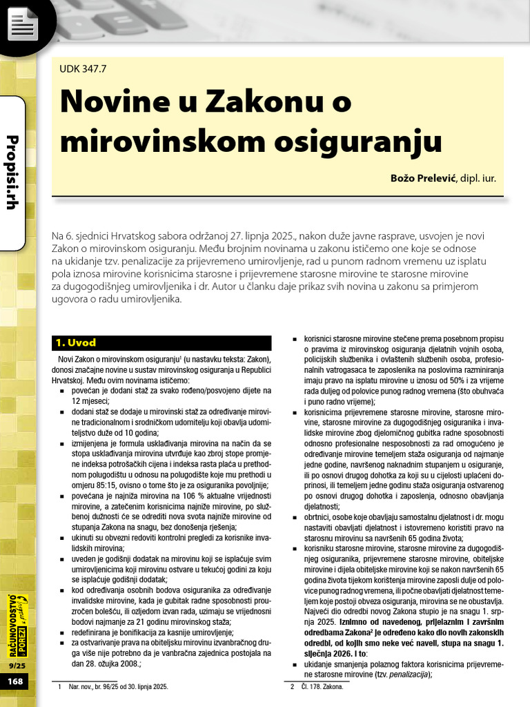16 Propisi - Novine Mirovinsko Osiguranje | PDF