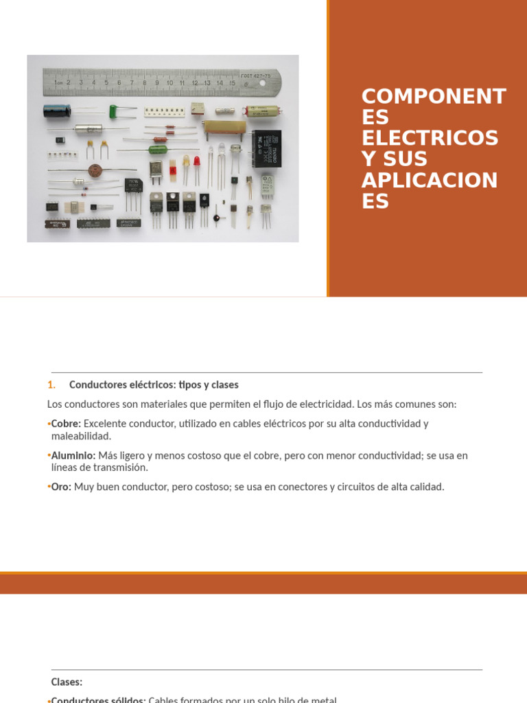 Componentes Electricos y Sus Aplicaciones | PDF | Conductor electrico ...