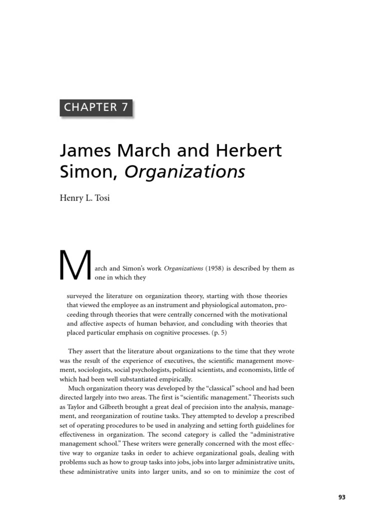 March Simon Organizations | PDF | Decision Making | Behavior