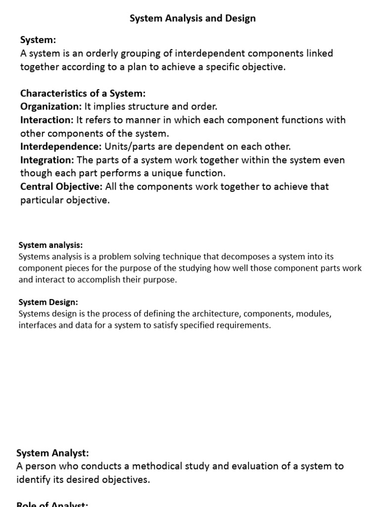 System Analysis and Design | PDF | Project Management | Information Technology