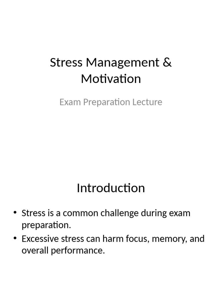 Stress Management for Exam Success | PDF
