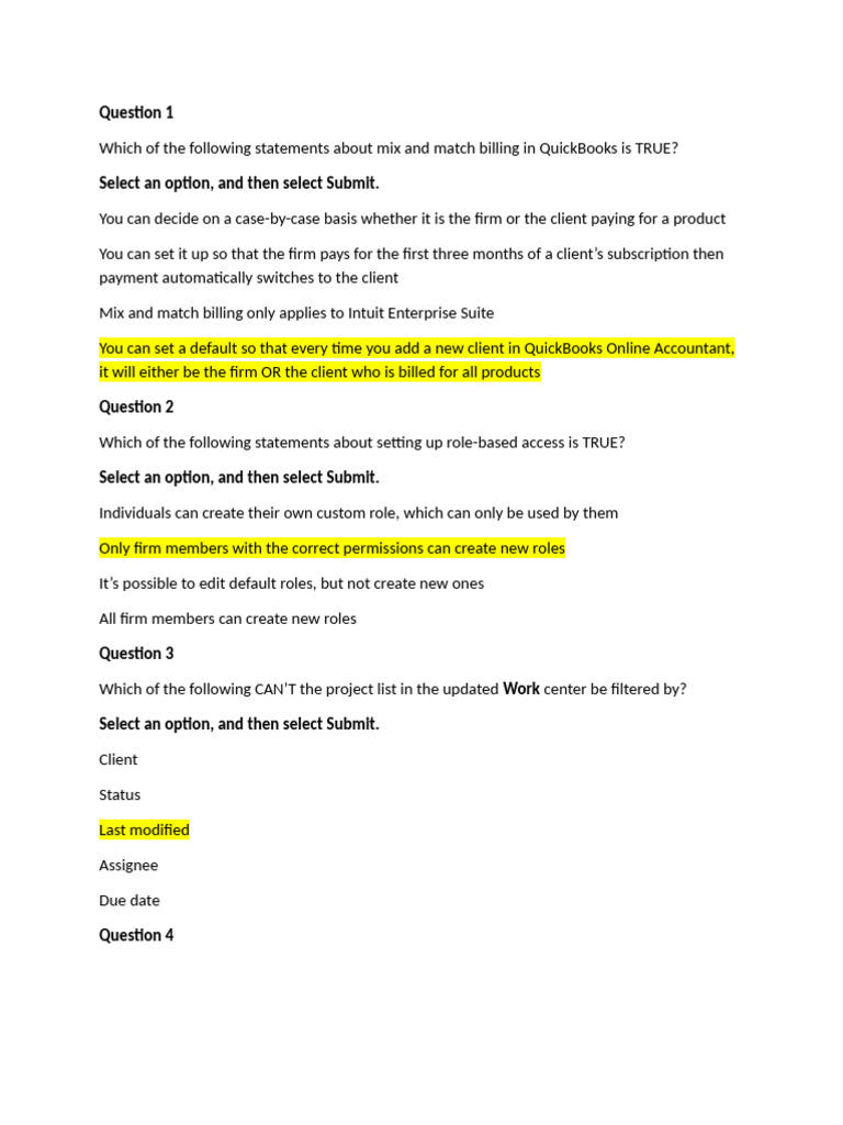 Qbo 2025 Level 1 Recertification | PDF | Quick Books | Payroll