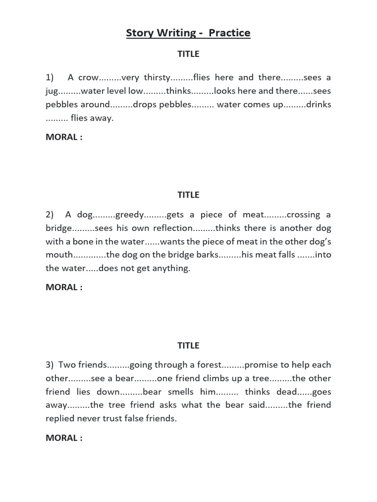 Story Writing For Practice | PDF