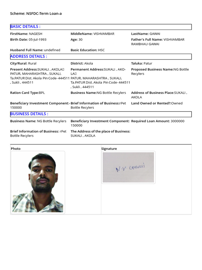 NSFDC TL A 2401132101 155705 Nagesh Document | PDF