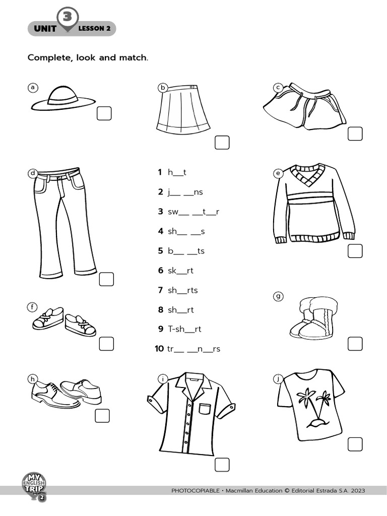 Clothing Vocabulary Activities for Kids | PDF | Consumer Goods | Foot