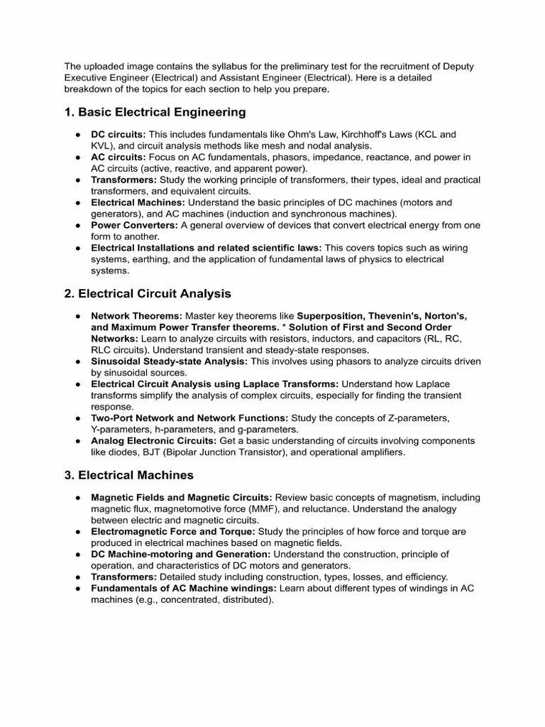 Electrical Syllabus | PDF