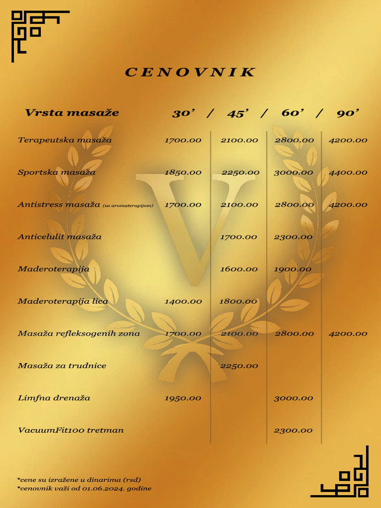 Cenovnik | PDF