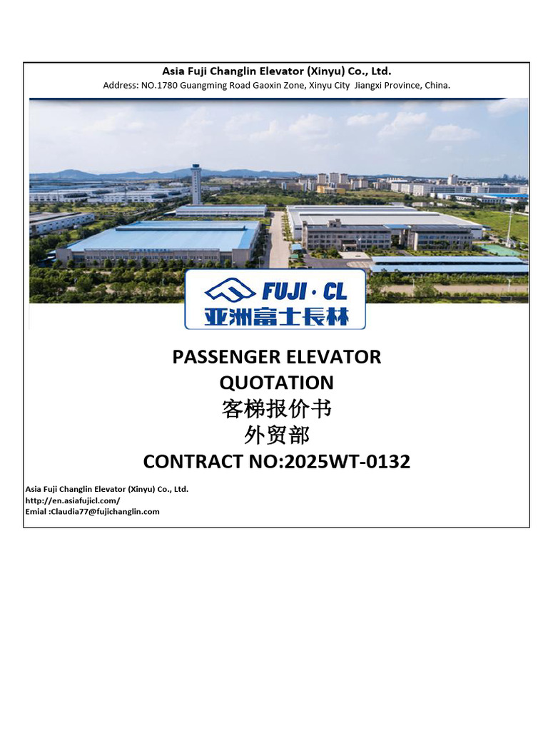 Passenger Elevator Quotation Document | PDF | Elevator