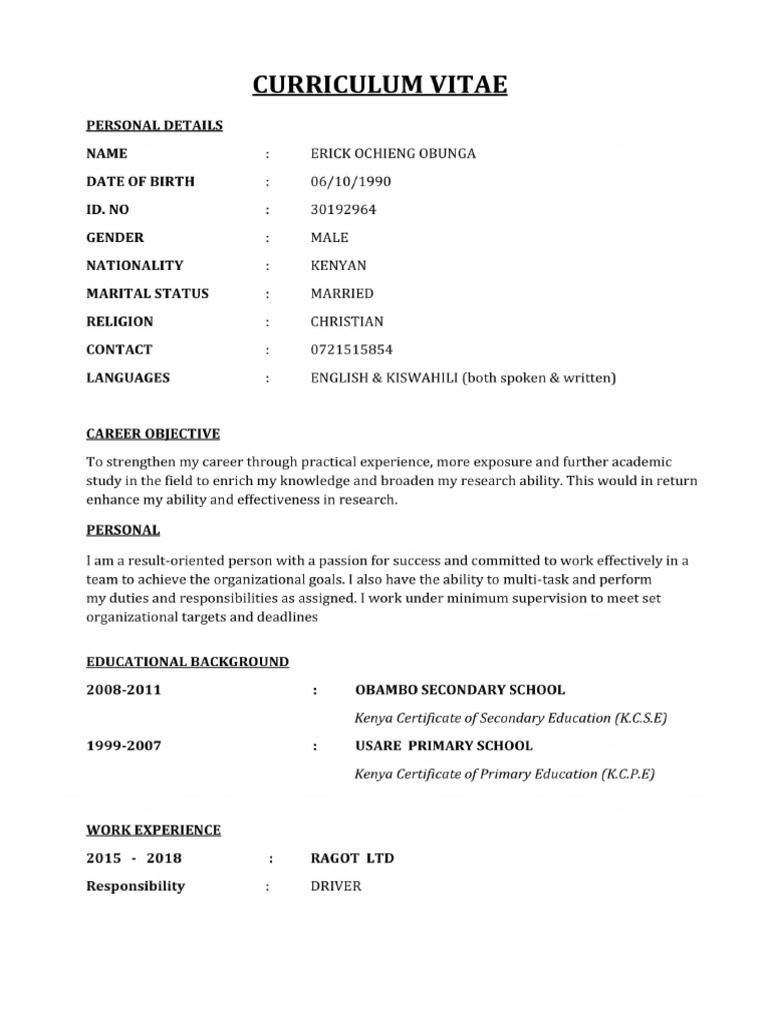 Eric CV and Certs | PDF